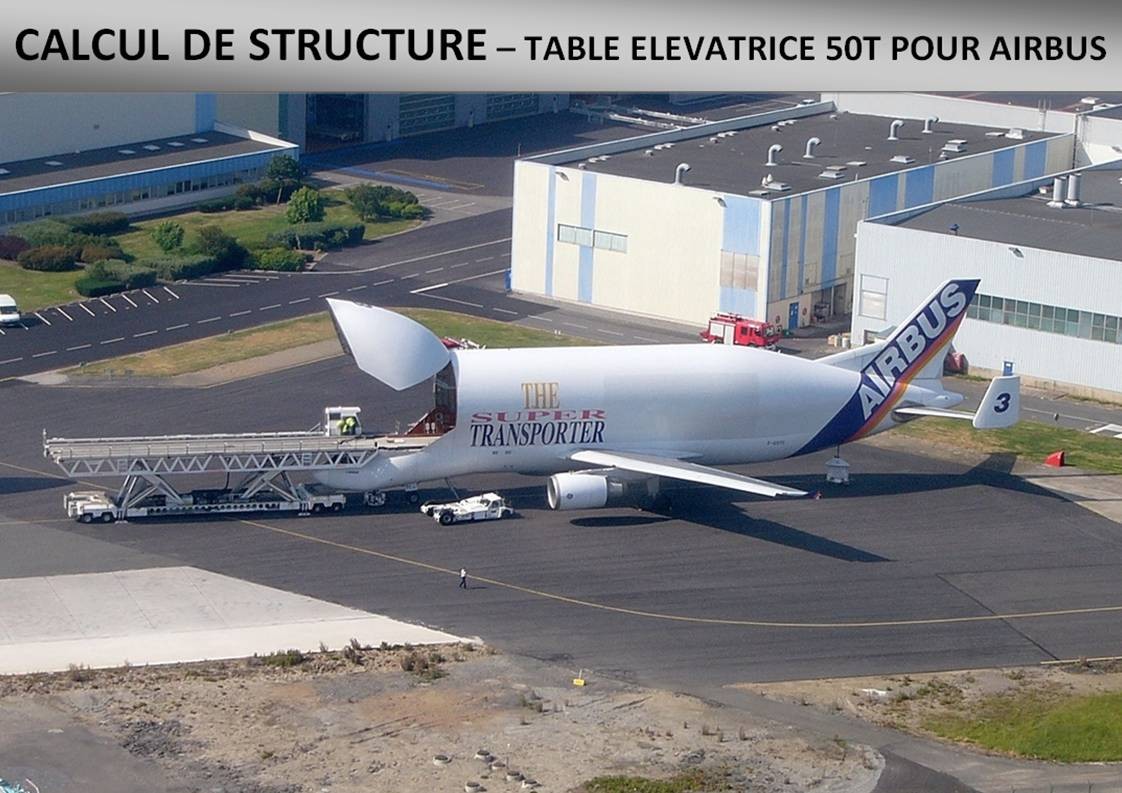 Structural analysis - 50T lifting table for Airbus